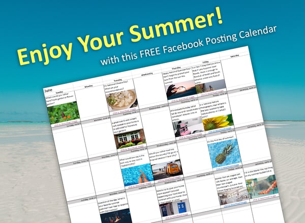 2019 Summer Facebook Posting Calendar